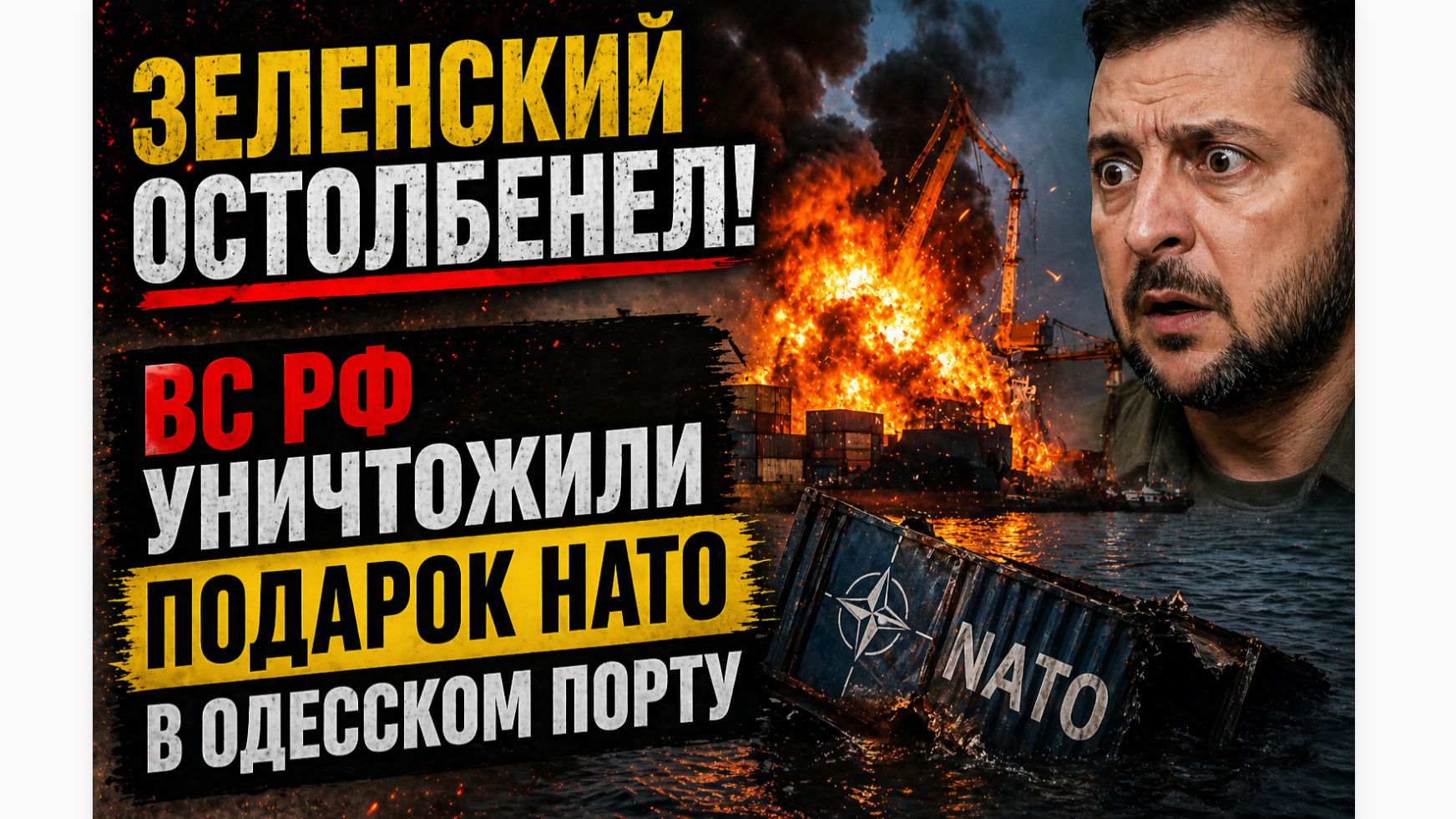 ЗЕЛЕНСКИЙ ОСТОЛБЕНЕЛ! ВС РФ  уничтожили подарок НАТО в Одесском порту