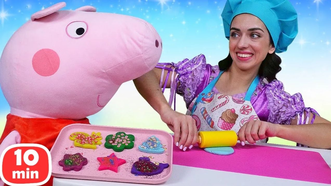 Принцесса Лея и Пеппа готовят 🍪 Play Doh пластилин