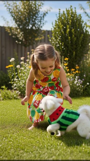 Арт. WB: 966410520 - Лёгкое и яркое платье для девочек с насыщенным фруктовым принтом - Бонито Кидс