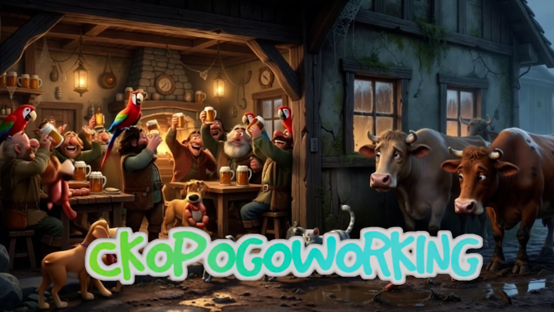 НЕМЕЦКАЯ СКОРОГОВОРКА про коров и трактир   Eine kleine Kneipe