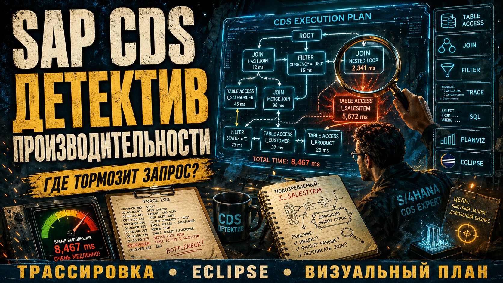 Визуальная трассировка SAP CDS в Eclipse