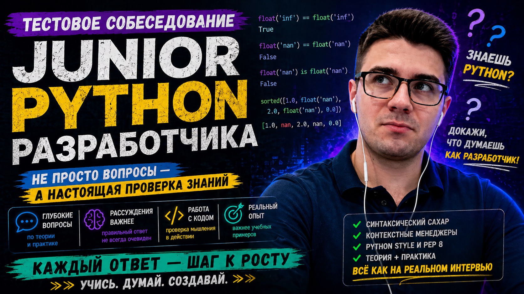 Тестовое собеседование с Андреем на позицию Junior Python разработчика