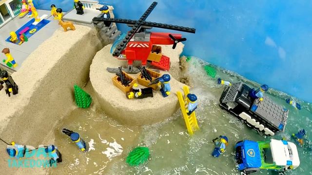 49. Criminal Hideout Flooded by Tsunami - Lego Dam Breach Experiment
