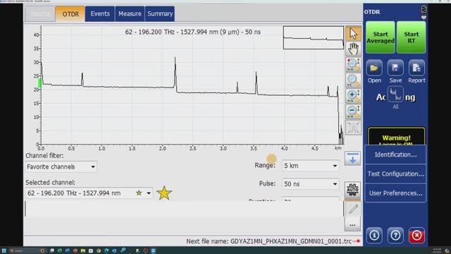 Настройка и устранение неполадок DWDM OTDR