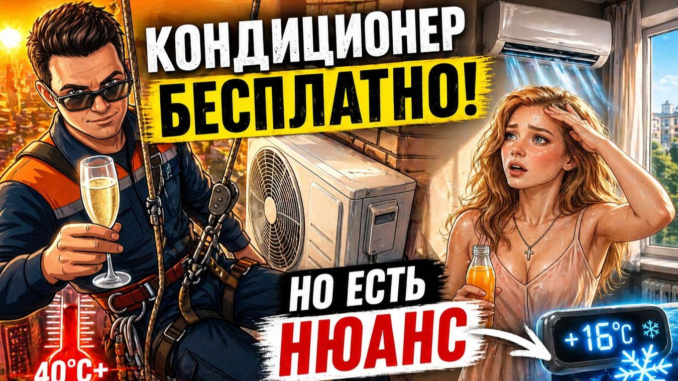 Монтаж кондиционера бесплатно. Но есть нюанс.  Песня и  клип. Монтажникам смотреть обязательно!