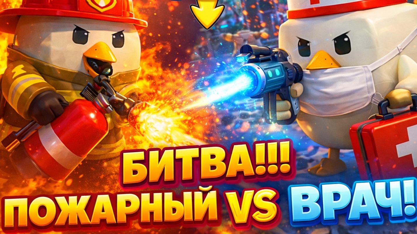 КТО КРУЧЕ? ПОЖАРНЫЙ VS ВРАЧ БИТВА В CHICKEN GUN! 🥊🔥