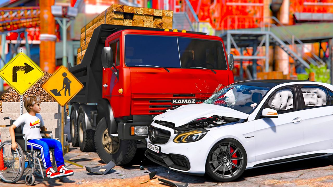 ОПЕРСКАЯ ЕЗДА В GTA 5 - ПОПАЛ В ДТП НА ОПЕРСКОМ MERCEDES E63! ИНВАЛИДНОЕ КРЕСЛО ПОСЛЕ АВАРИИ 🌊ВОТЕР