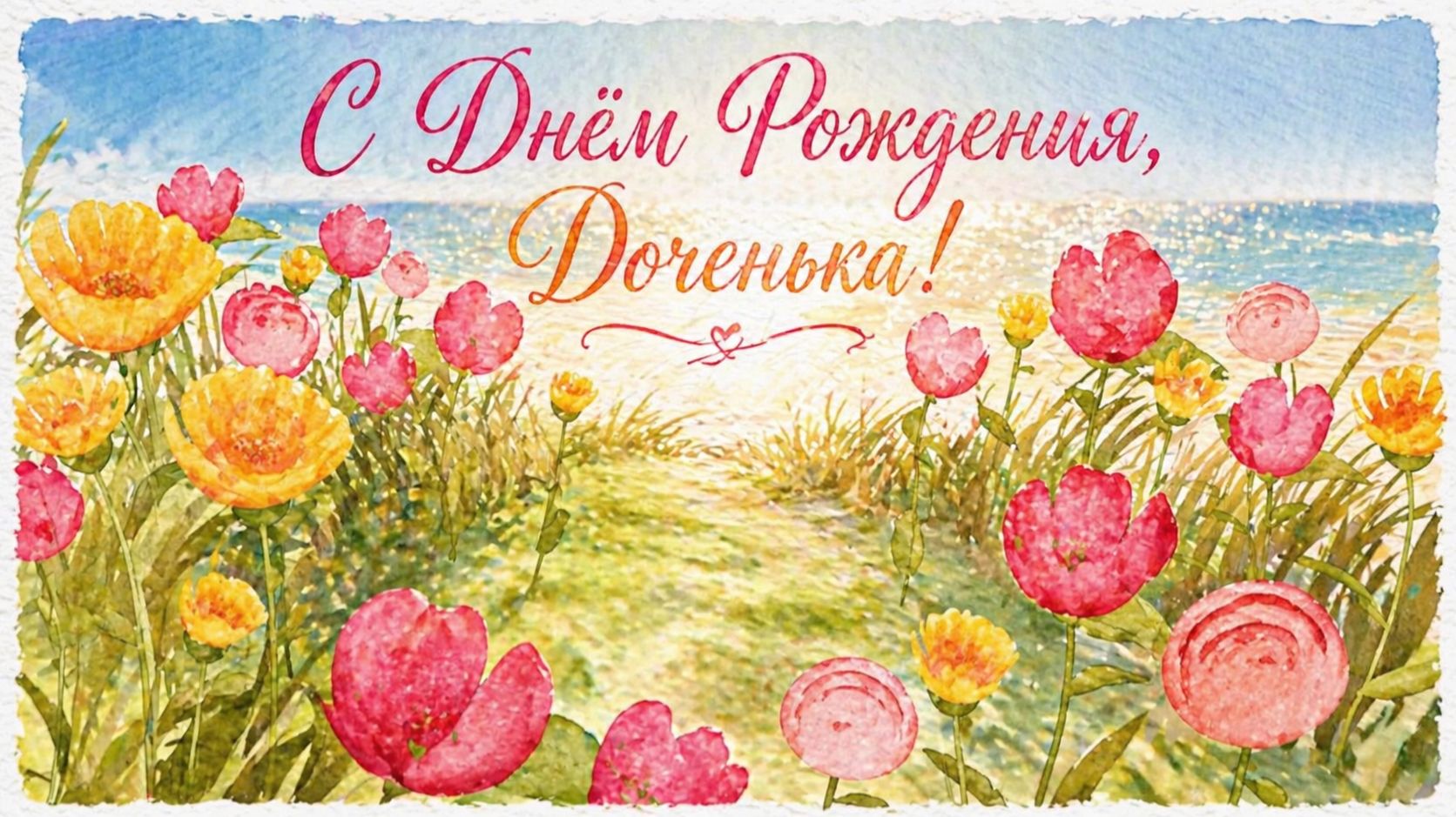 С Днём Рождения, Дочка! Поздравляю! (Лето)