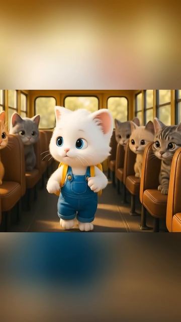 🐾🚍 Игривый котёнок весело едет на автобусе | Анимационный короткометражный фильм | часть 1
