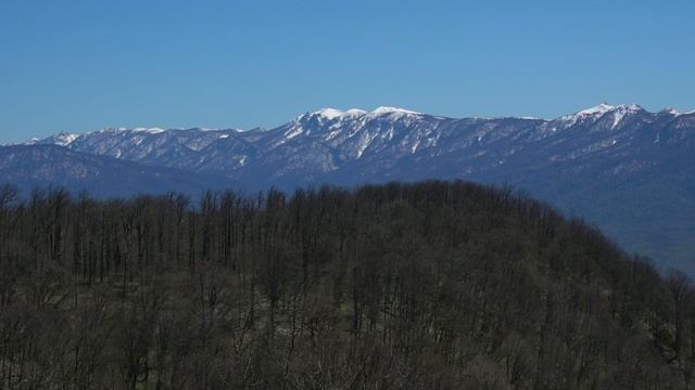 Гора Сардепе.  Вид с нее на главный кавказкий хребет