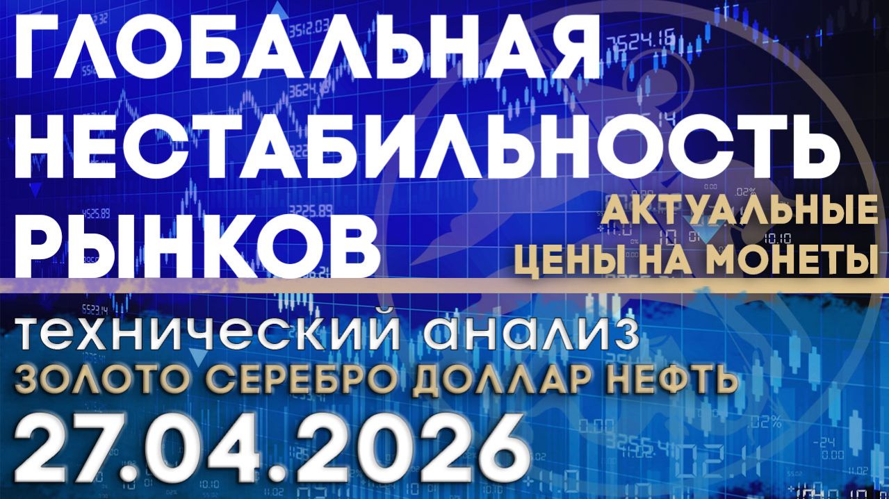 Глобальная нестабильность рынков. Анализ рынка золота, серебра, нефти, доллара 27.04.2026 г