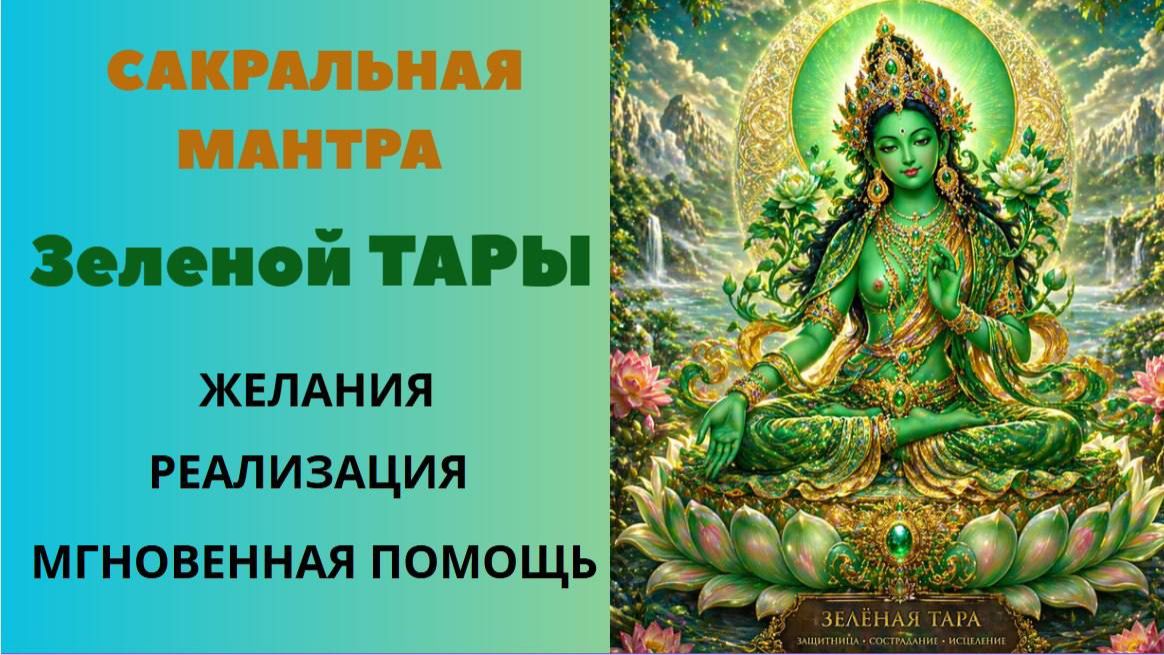 Сакральная Мантра ЗЕЛЕНОЙ ТАРЫ  Желания  Реализация Мгновенная Помощь