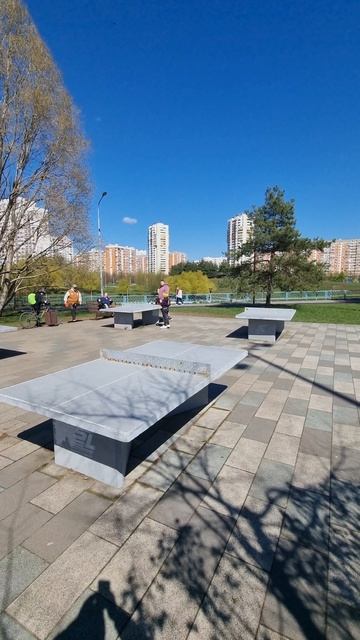 Бесплатные столы для настольного тенниса в Дюссельдорфском парке в Марьино