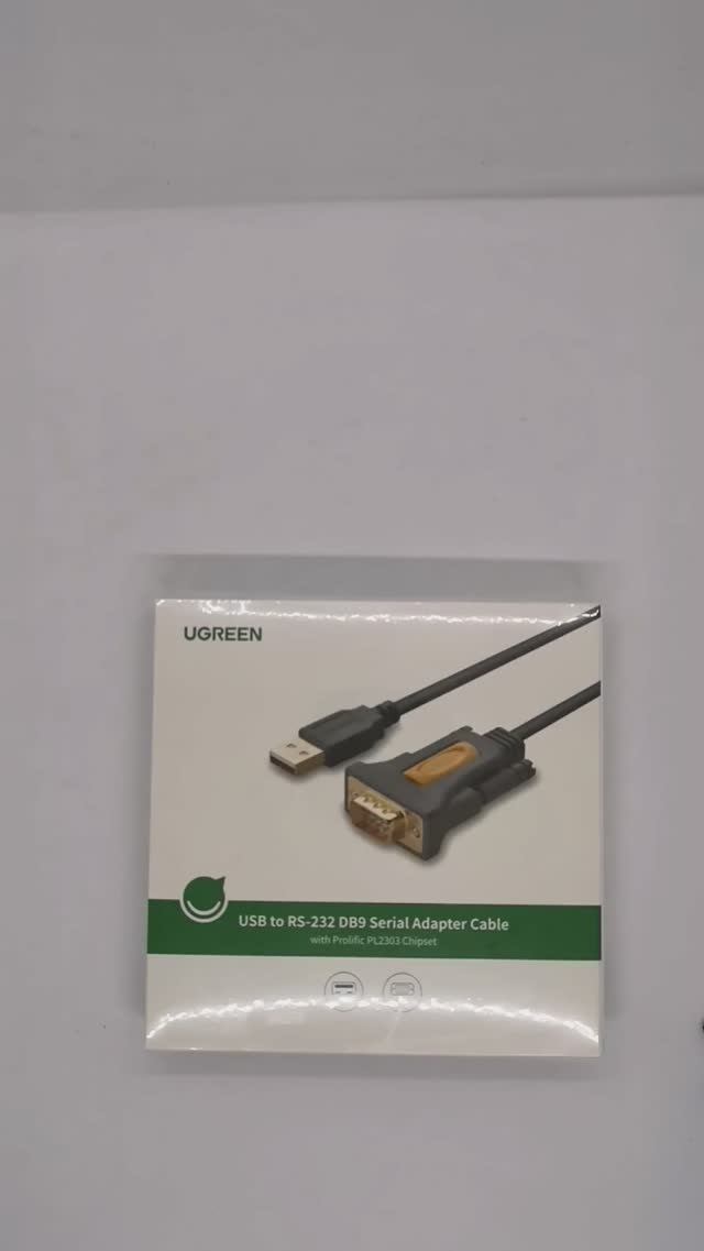 Конвертер USB(m) на COM(f) RS232, PL2303, 1m UGREEN 20210 CR104