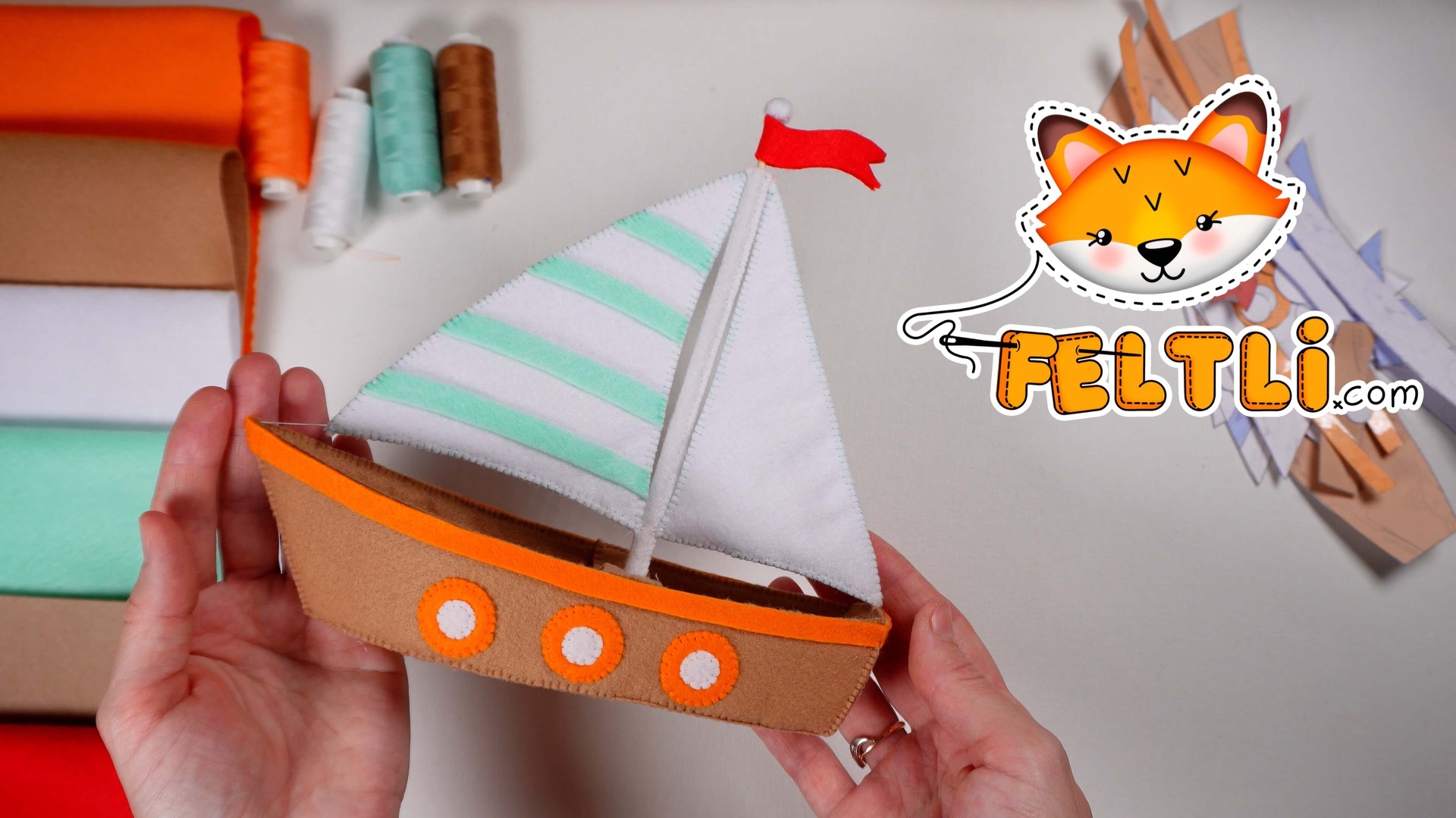 Мастер-класс Кораблик из фетра своими руками / Как сшить кораблик своими руками / Выкройка кораблика
