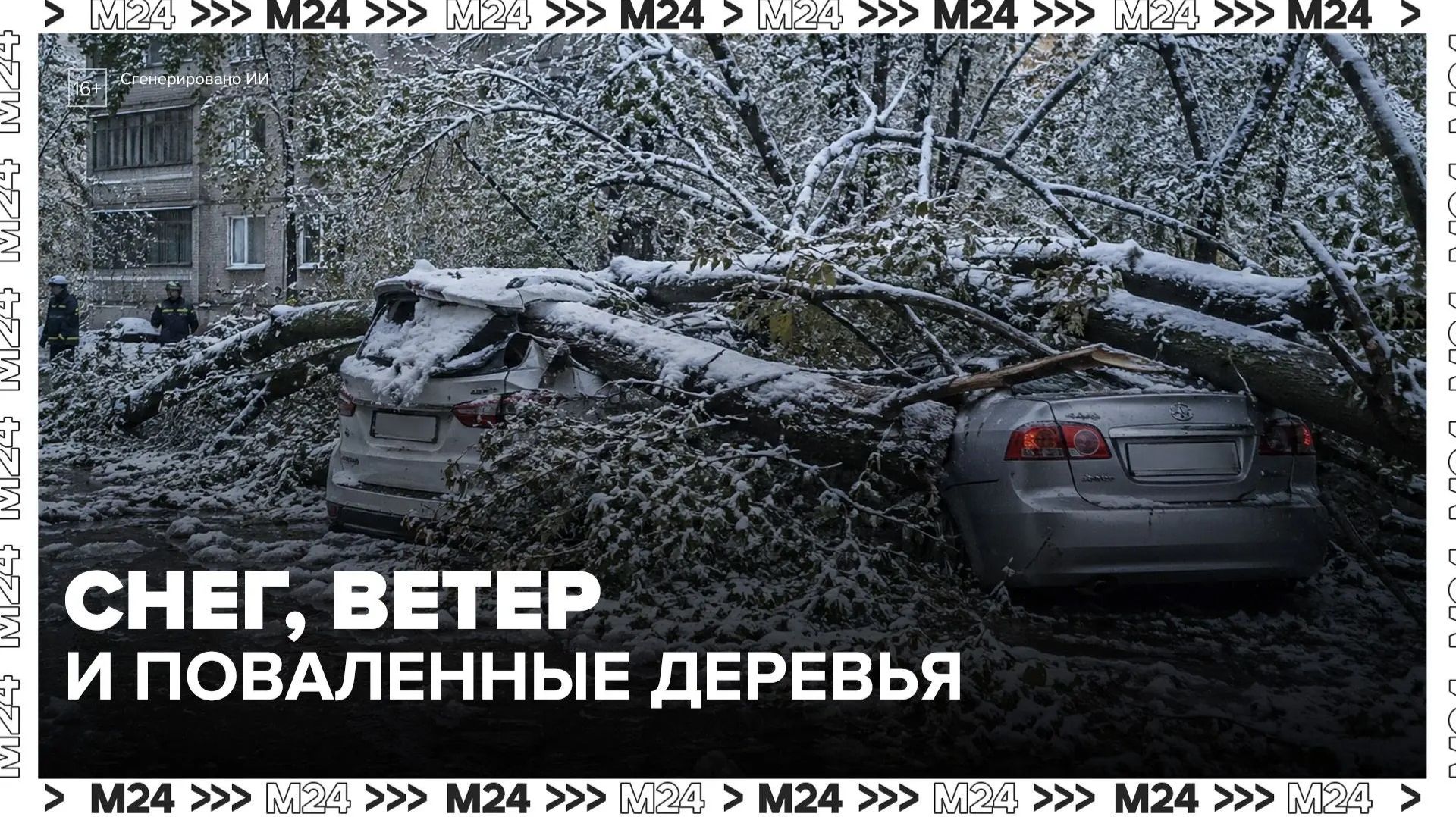 Снег, ветер и поваленные деревья: Москва переживает апрельскую непогоду — Москва 24