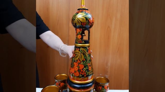 Набор для вина Хохлома ''Колокольня'' 8 предметов