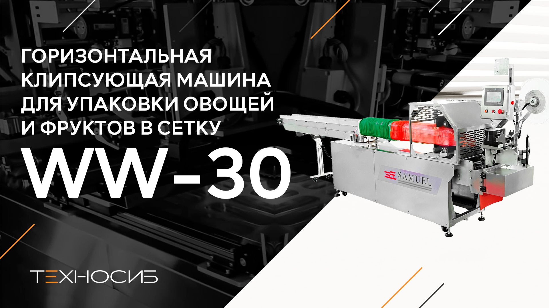 Горизонтальная клипсующая машина для упаковки овощей и фруктов в сетку WW-30