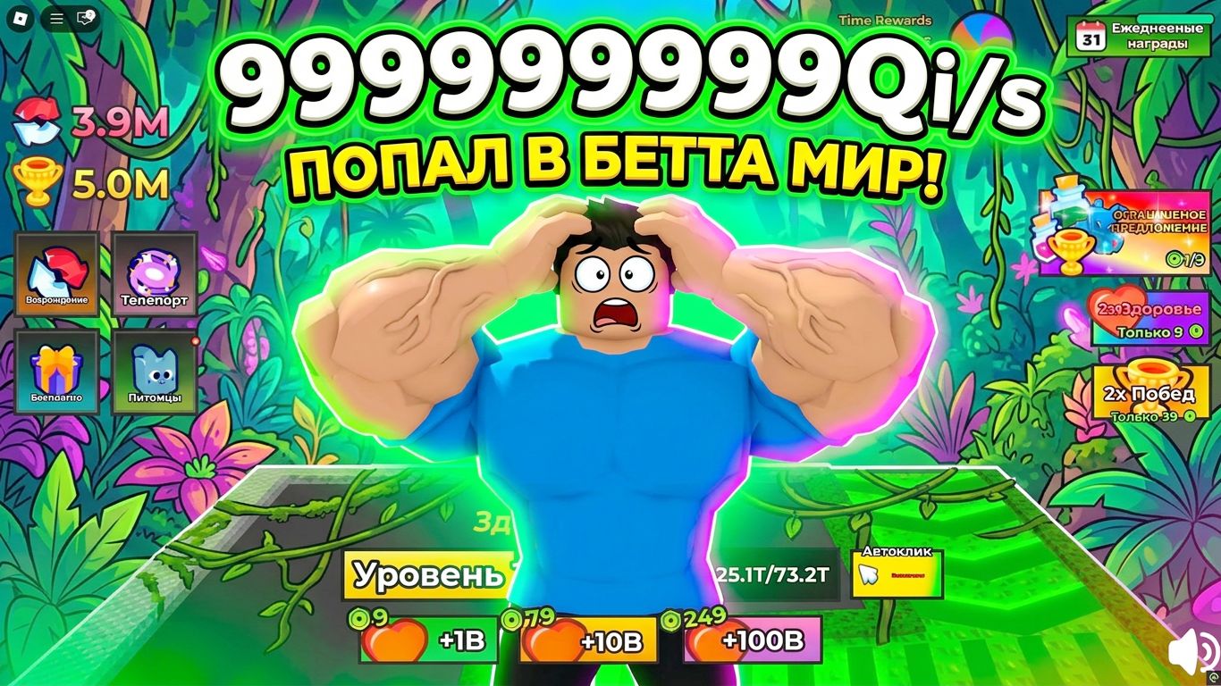 💊 МЫ ВОШЛИ в СЕКРЕТНЫЙ БЕТТА УРОВЕНЬ в РОБЛОКС! ЗДОРОВЬЕ за КЛИК ROBLOX