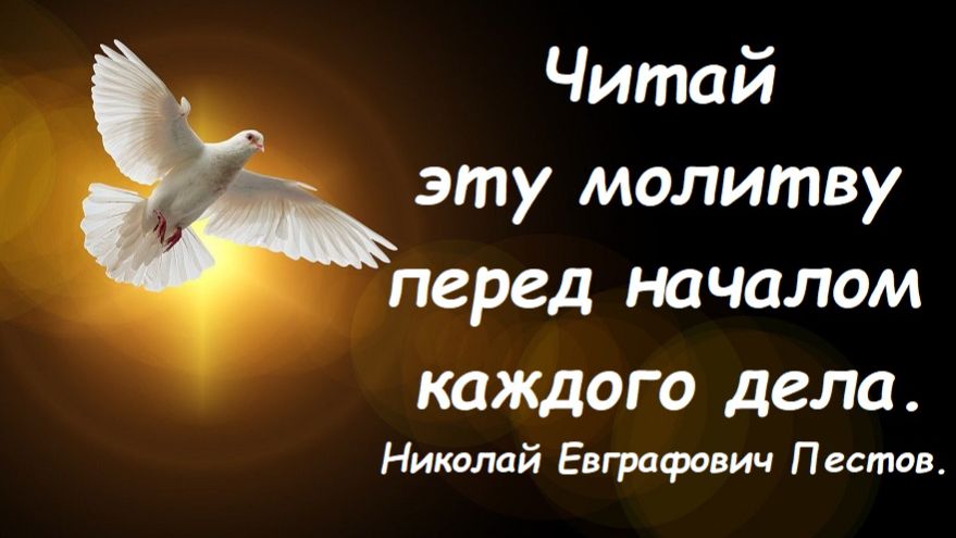Читай эту молитву перед началом каждого дела. Пестов Николай Евграфович.