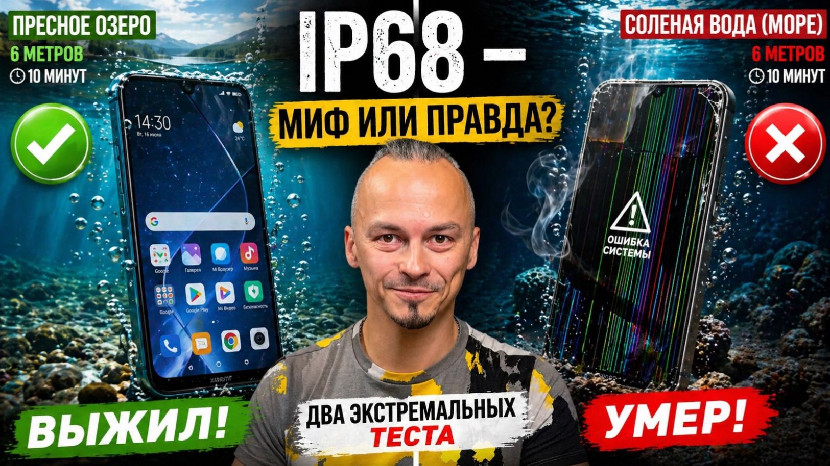 Правда про IP68. Реальный тест смартфона в пресной и соленой воде!