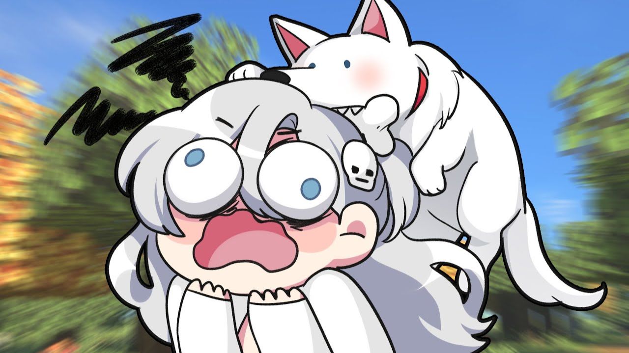 Скелет против волка Майнкрафт аниме