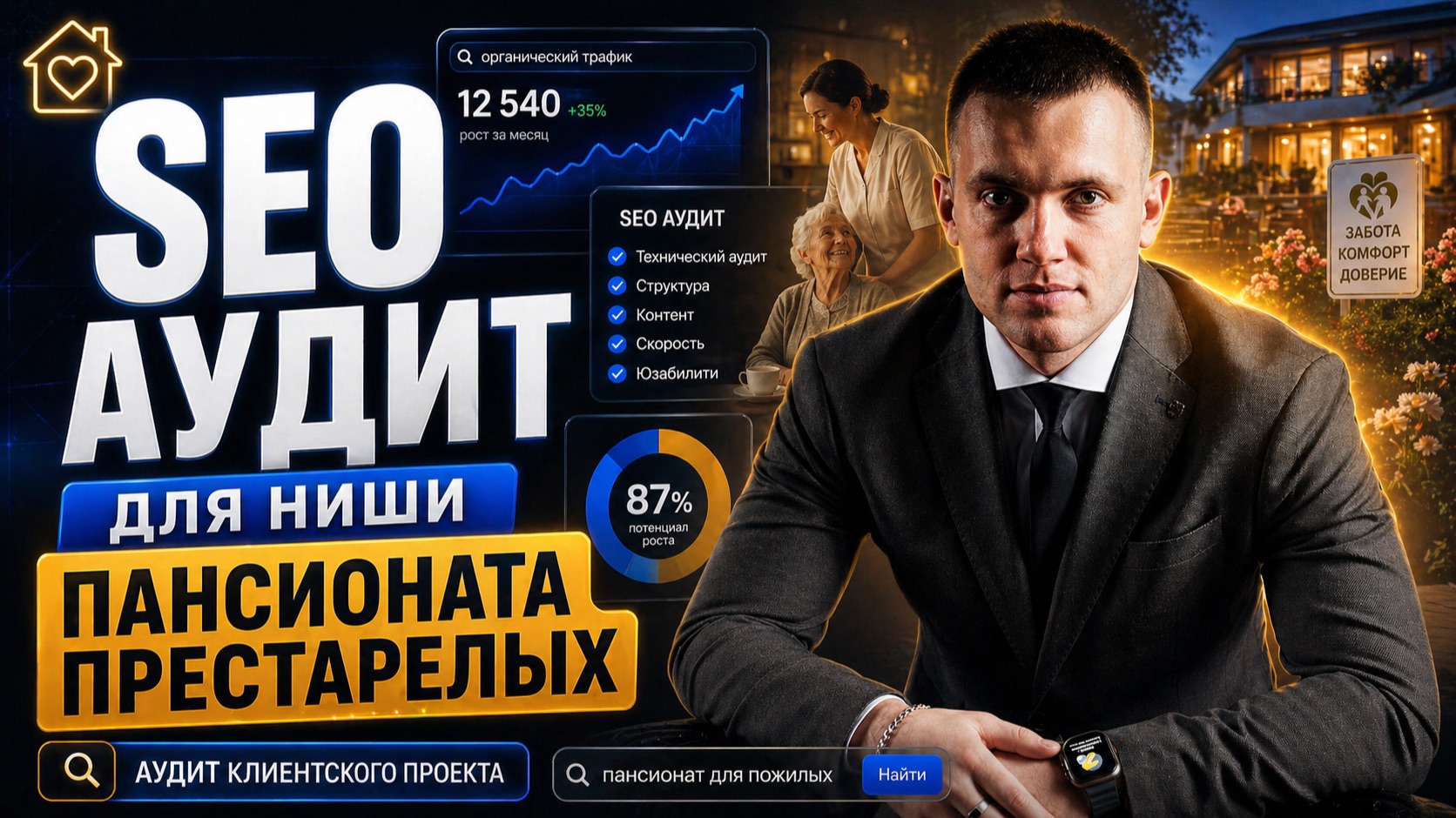 SEO аудит для ниши пансионата престарелых. Опека