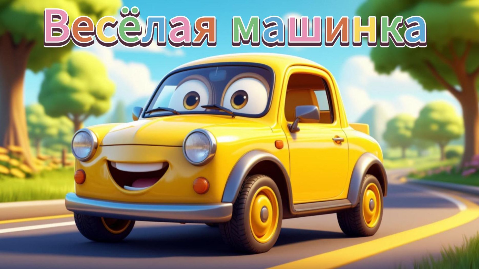Мультики для детей.Веселая машинка на дороге.