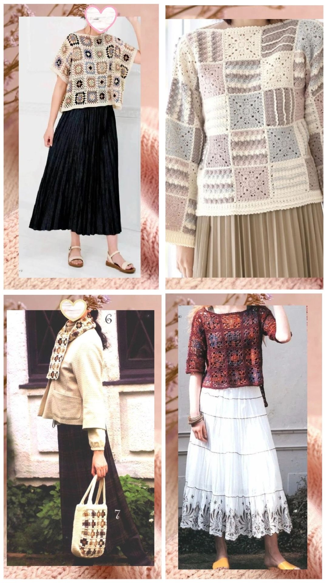 Бабушкин квадрат — это модно? 3 кофточки + шарф + сумка крючком🧶💫