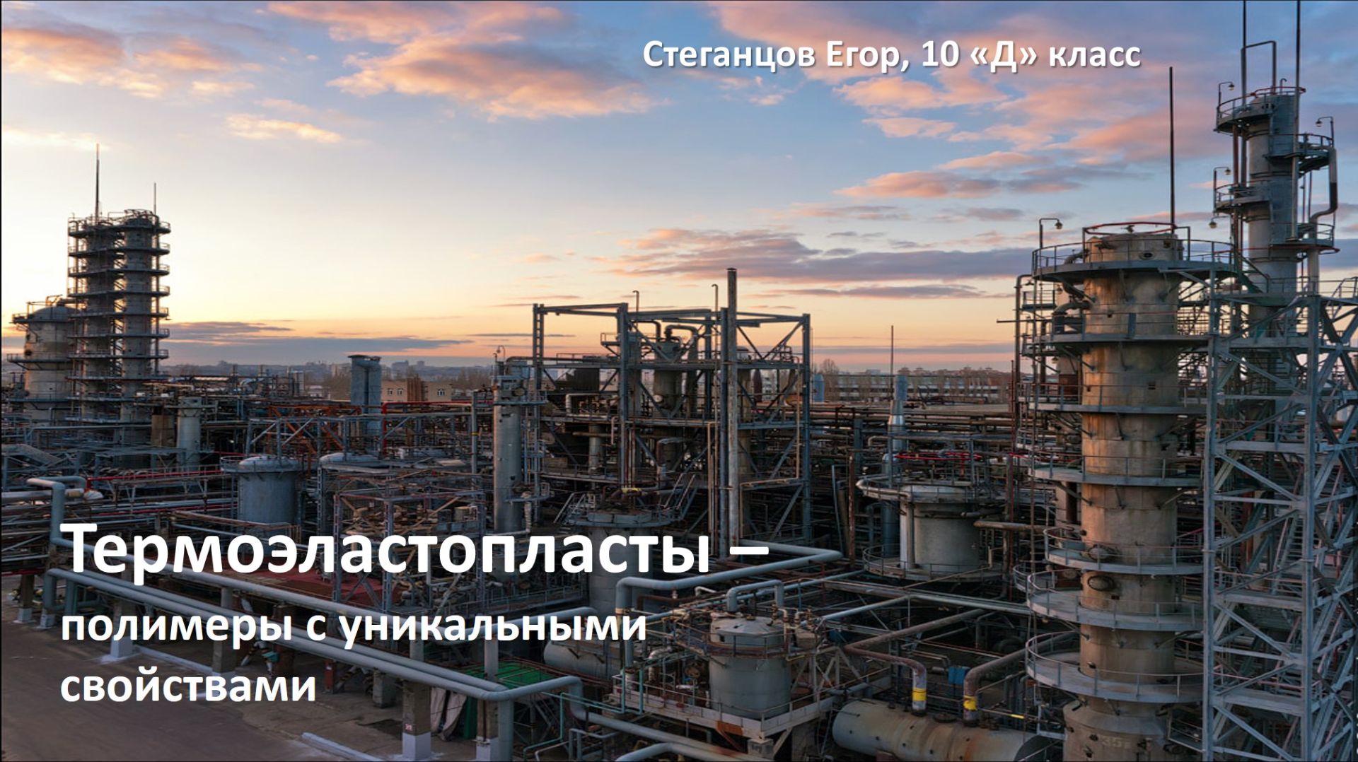 Термоэластопласты. Проект Стеганцова Егора, 10 Д