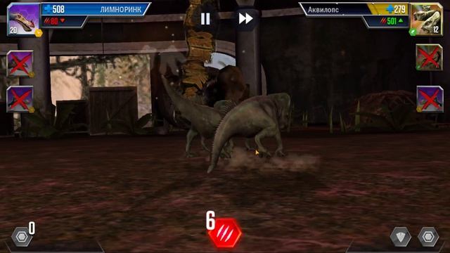 141 / Играем в игру Jurassic World:The Game. Схватка уровня. Прославленные чемпионы