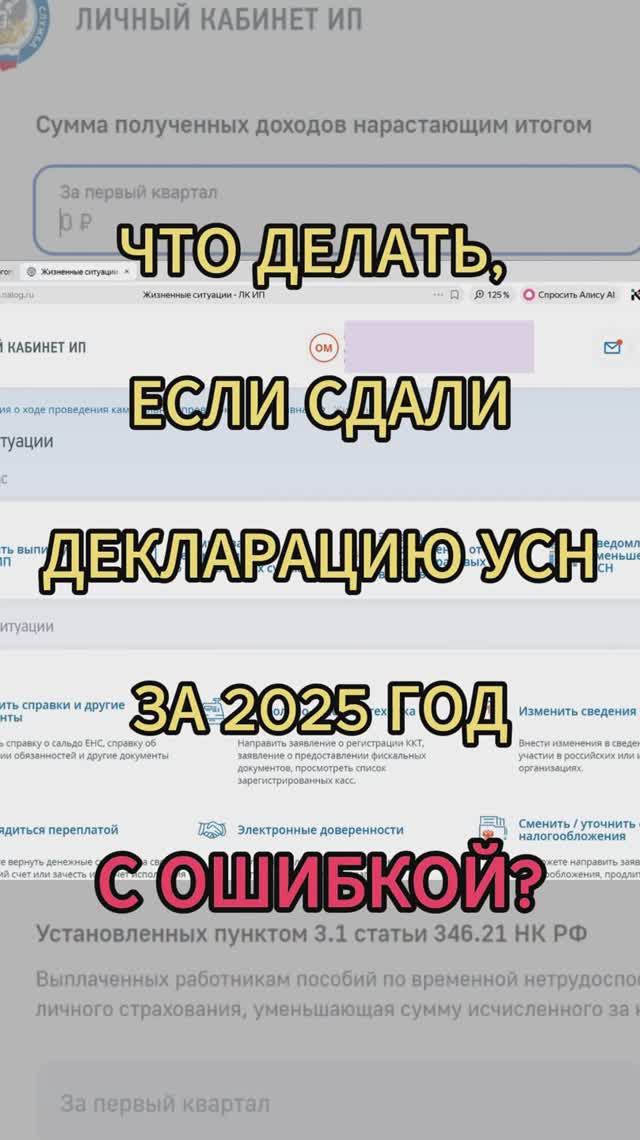 Что делать если сдали декларацию с ошибкой. #усн #декларацияусн #уточненнаядекларация  #ип