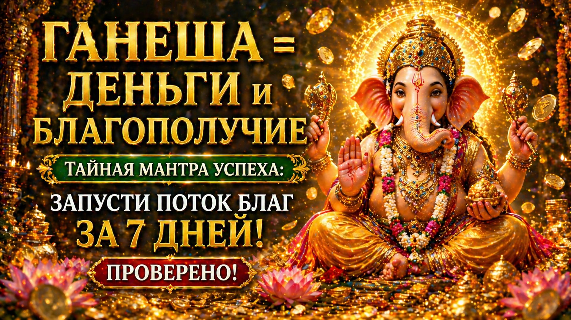 ГАНЕША = ДЕНЬГИ и БЛАГОПОЛУЧИЕ 🔥 ТАЙНАЯ МАНТРА УСПЕХА: Запусти Поток Благ за 7 Дней! 💸✨ ПРОВЕРЕНО!
