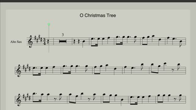 O Chrsitmas Tree - Рождественская песня для саксофона альт - Ноты и минус sax1