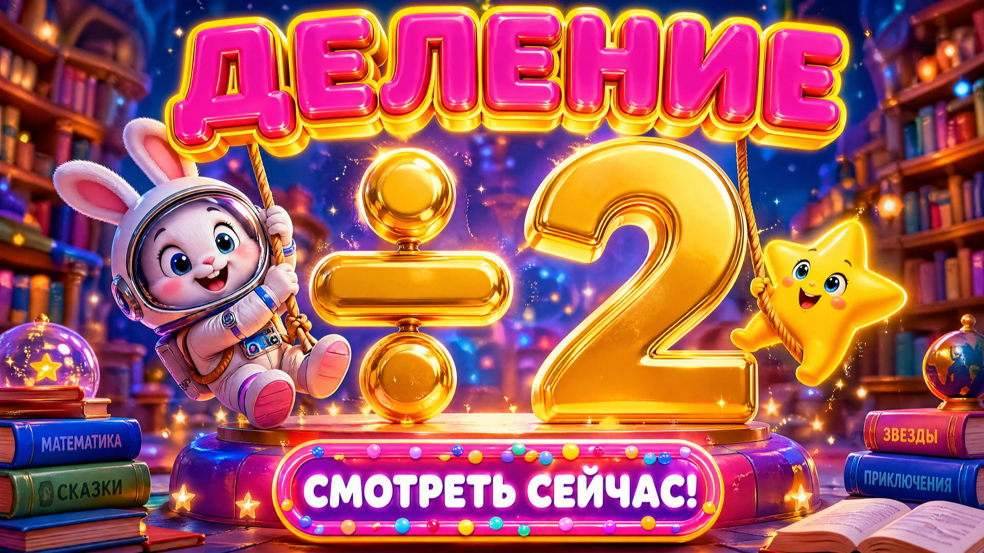 Деление на 2 ➗ Эстетика и магия чисел для детей | Bublett Kids