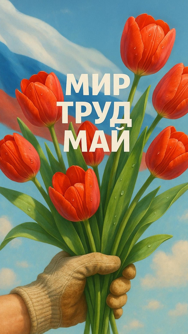 С Днём Весны и Труда.