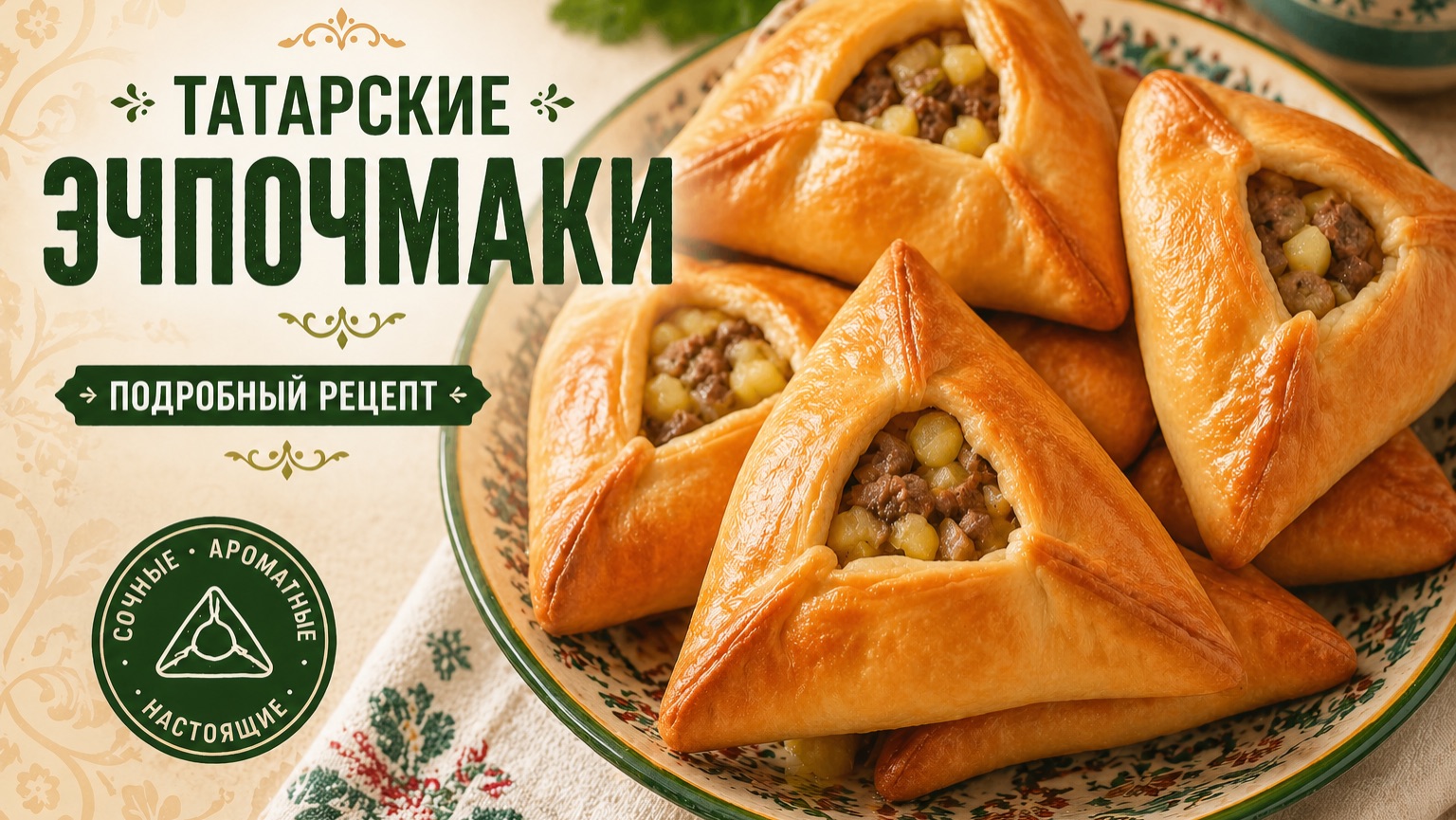 Эчпочмаки с мясом и картошкой — как приготовить татарские эчпочмаки дома