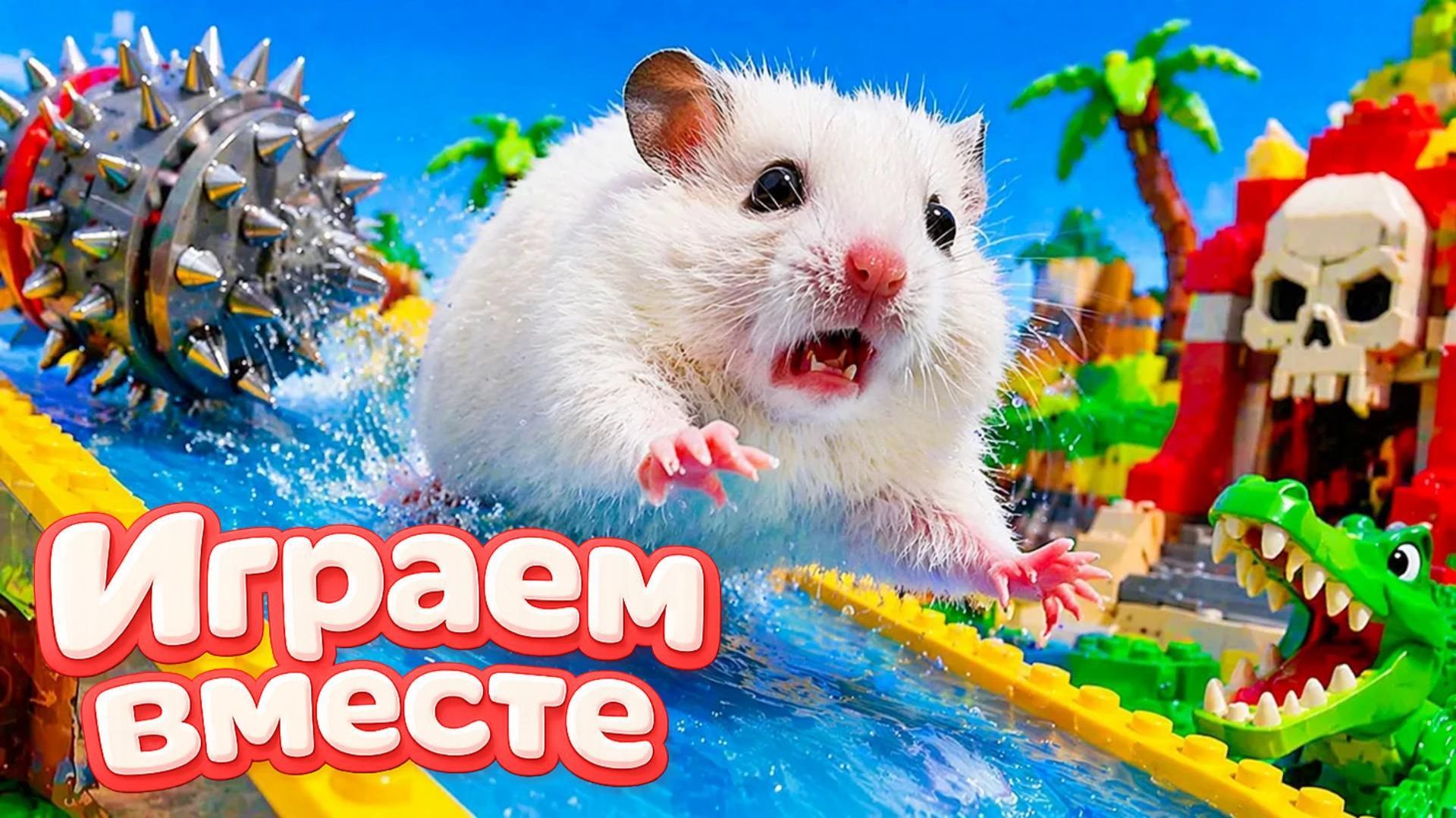ХОМЯК ВЫБИРАЕТСЯ ИЗ СЕКРЕТНОЙ ХОМЯЧЕЙ ТЮРЬМЫ ! Играем ВМЕСТЕ 4 Помогаем выбраться из лабиринта !
