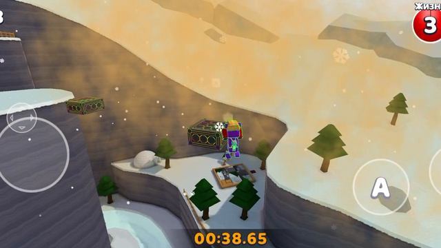 паркур в снежной долине в super bear adventure