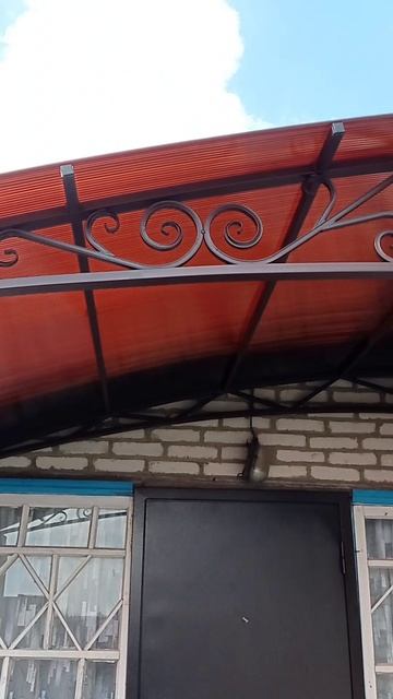 Навес из поликарбоната с элементами ковки I Кованый навес из металла I Навес на заказ I Гомель