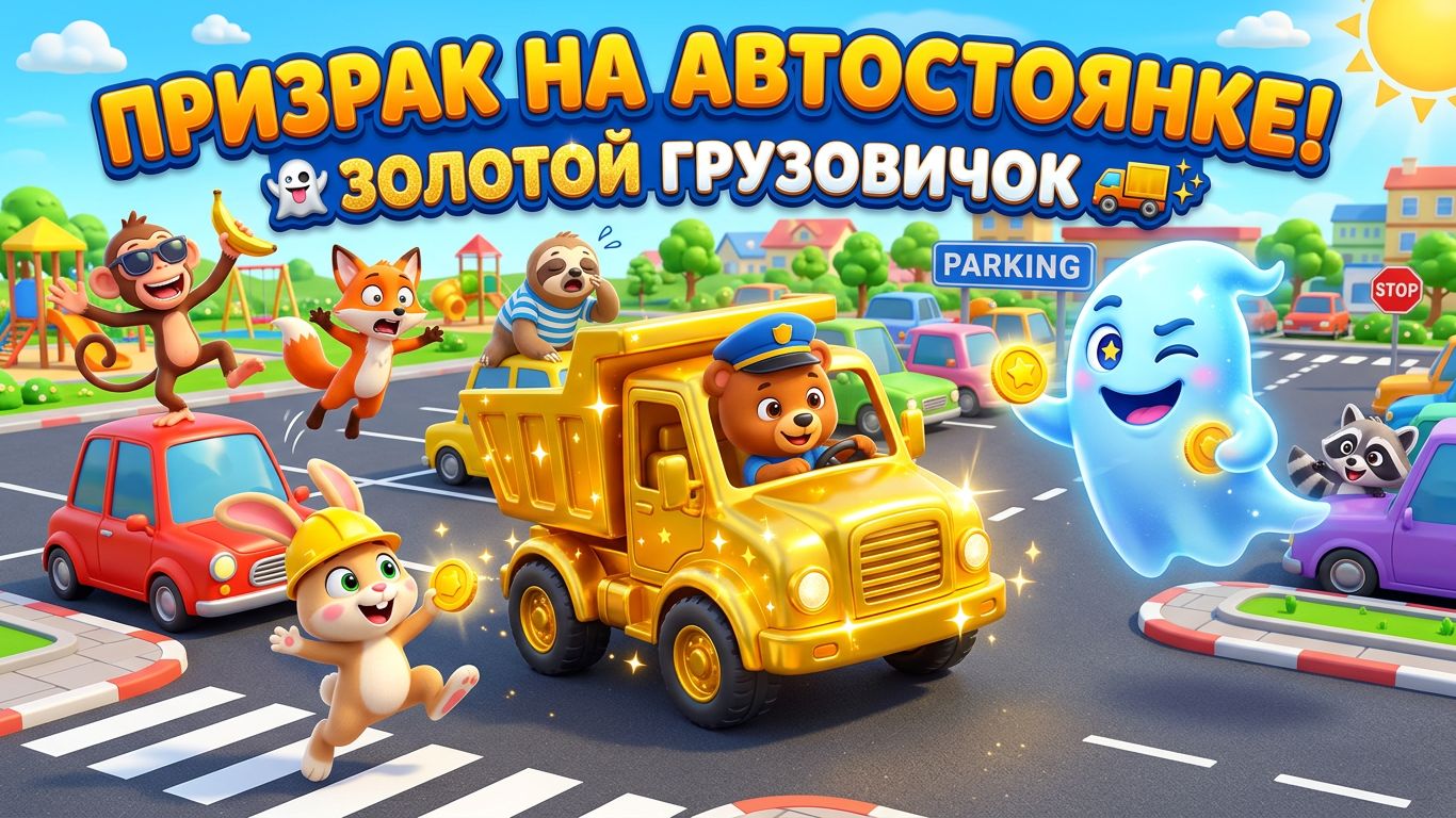 Призрак с автостоянки и золотой грузовичок 👻🚚 Доброе и весёлое приключение | Мультик для детей