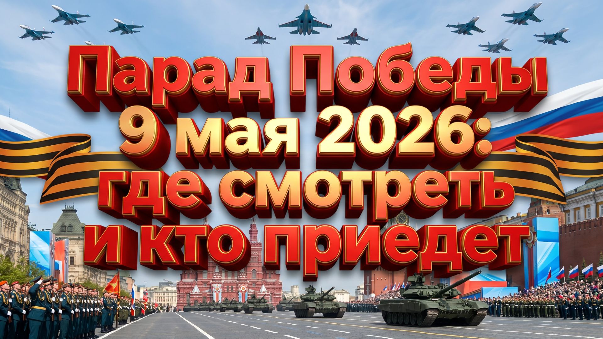 Парад Победы 9 мая 2026: где смотреть и кто приедет