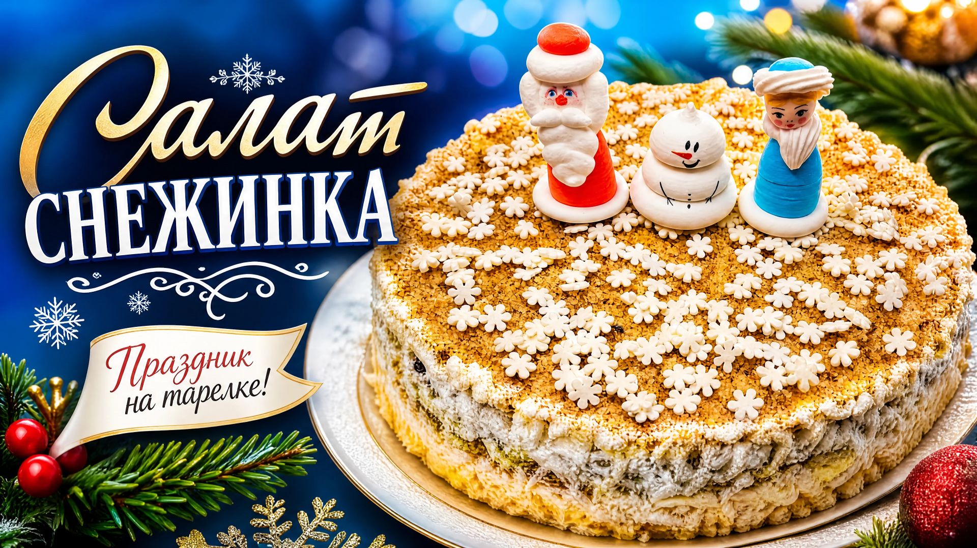 Салат "Снежинка". Такой Вы точно ещё не готовили! Рецепт салата "Снежинка" с курицей.