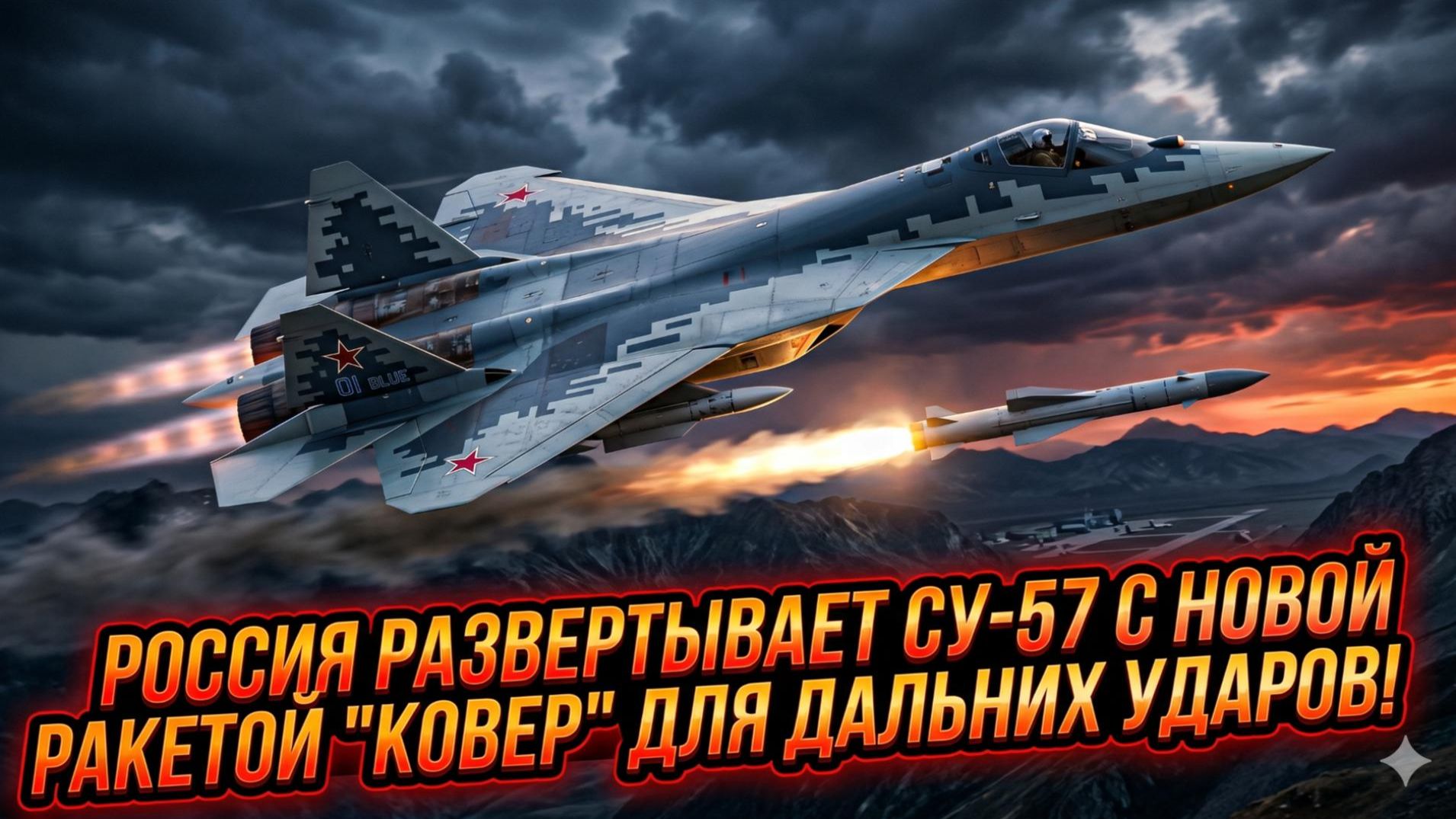 🚀Россия развертывает Су-57 с новой ракетой «Ковер» для миссий дальнего радиуса действия