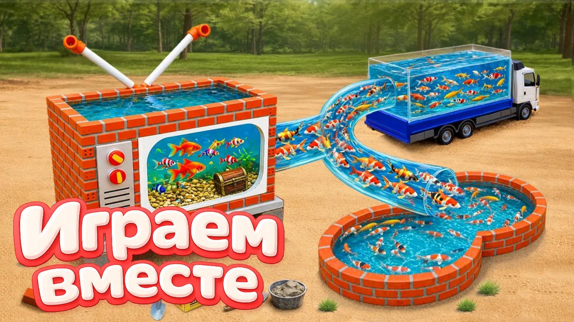 ИГРАЕМ ВМЕСТЕ В ИГРУШКИ ИЗ МУЛЬТИКОВ ДЛЯ ДЕТЕЙ 3 СТРОИМ ИГРУШЕЧНЫЙ БАССЕЙН ВМЕСТЕ С СУПЕРГЕРОЯМИ