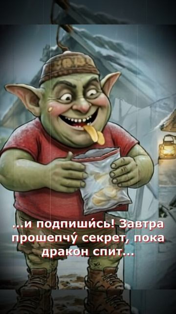 …и подпиши́сь! Завтра прошепчу́ секрет, пока дракон спит...✨ #гоблины #мультфильм #сказка
