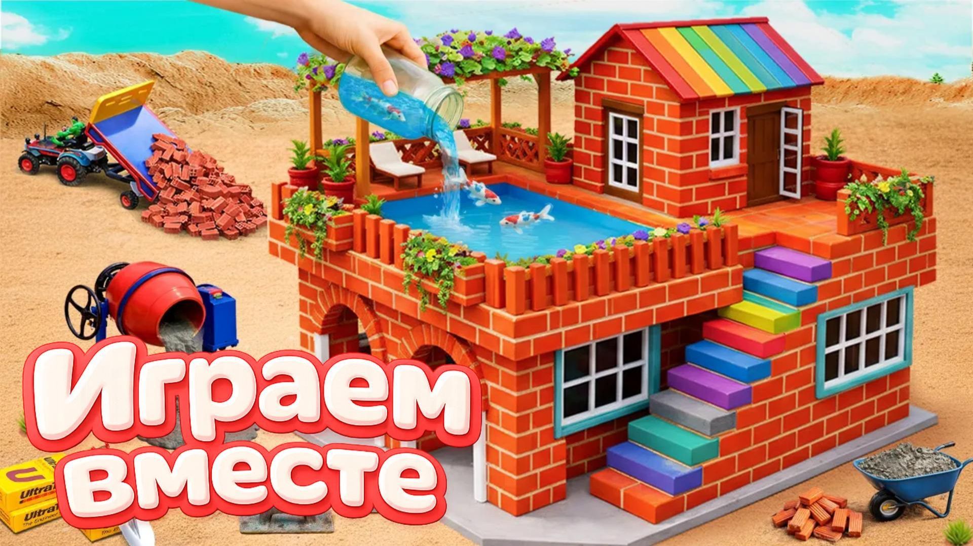ИГРАЕМ ВМЕСТЕ В ИГРУШКИ ИЗ МУЛЬТИКОВ ДЛЯ ДЕТЕЙ 8 СТРОИМ ИГРУШЕЧНЫЙ БАССЕЙН ВМЕСТЕ С СУПЕРГЕРОЯМИ