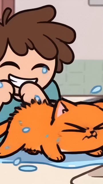 🐱 Хозяин разыграл котика... но котик не сдаётся 😹💦 #shorts