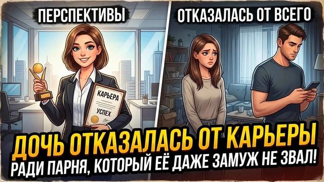 Истории из Жизни - Дочь отказалась от карьеры ради парня