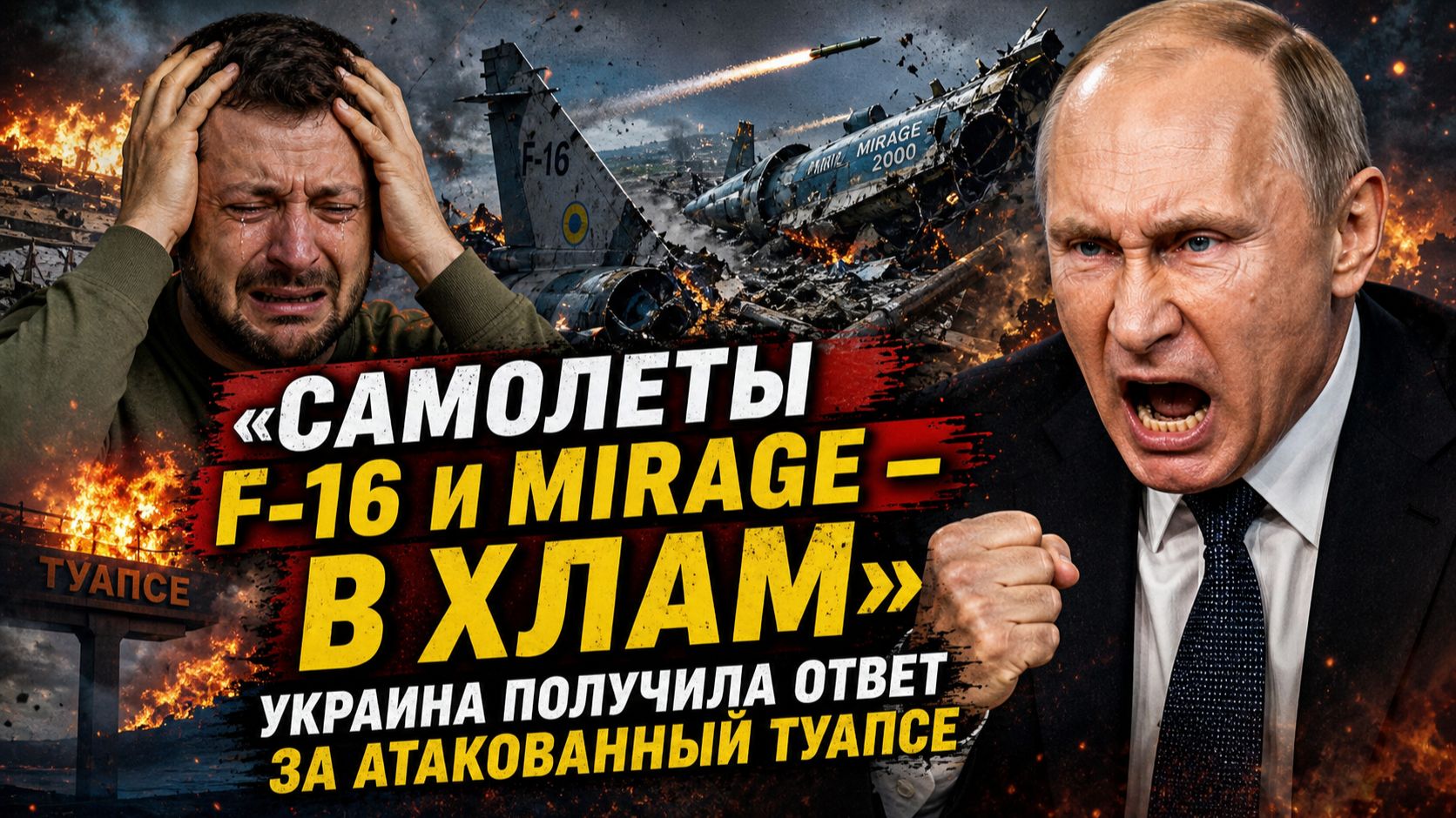 🔴Возмездие с небес «Самолеты F-16 и Mirage — в хлам»: Украина получила ответ за атакованный Туапсе